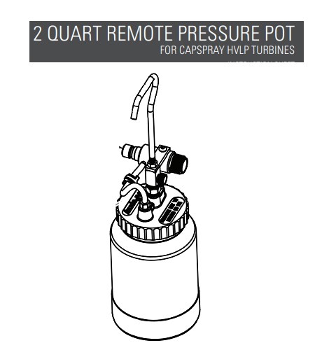 Titan 2 Quart Remote Pressure Pot for Capspray Hvlp Turbines